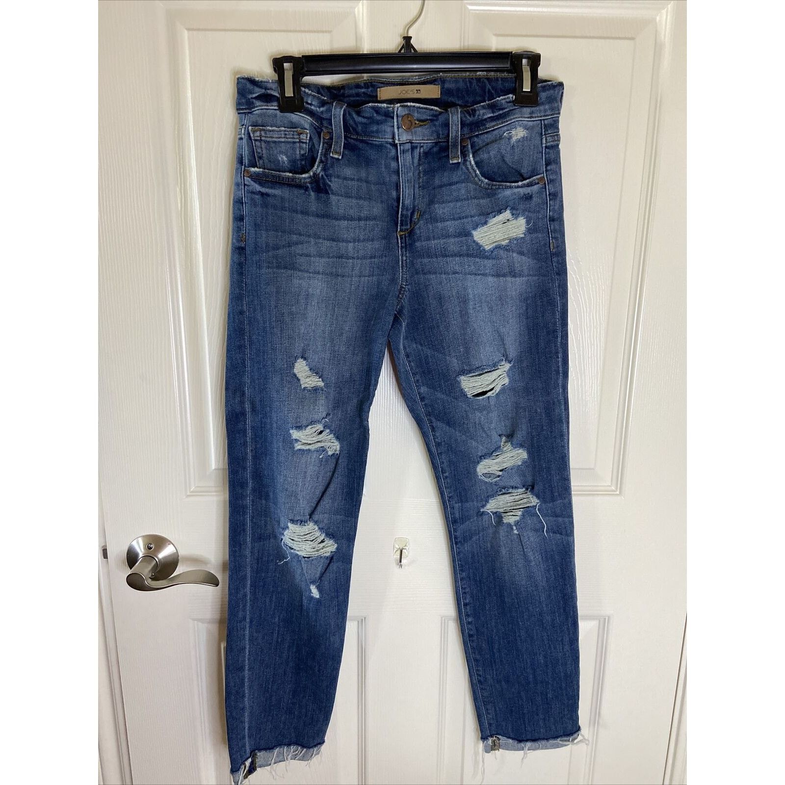 Joes Joe's Jeans Kency Boyfriend Slim Crop Blue Distressed 25 | Grailed
