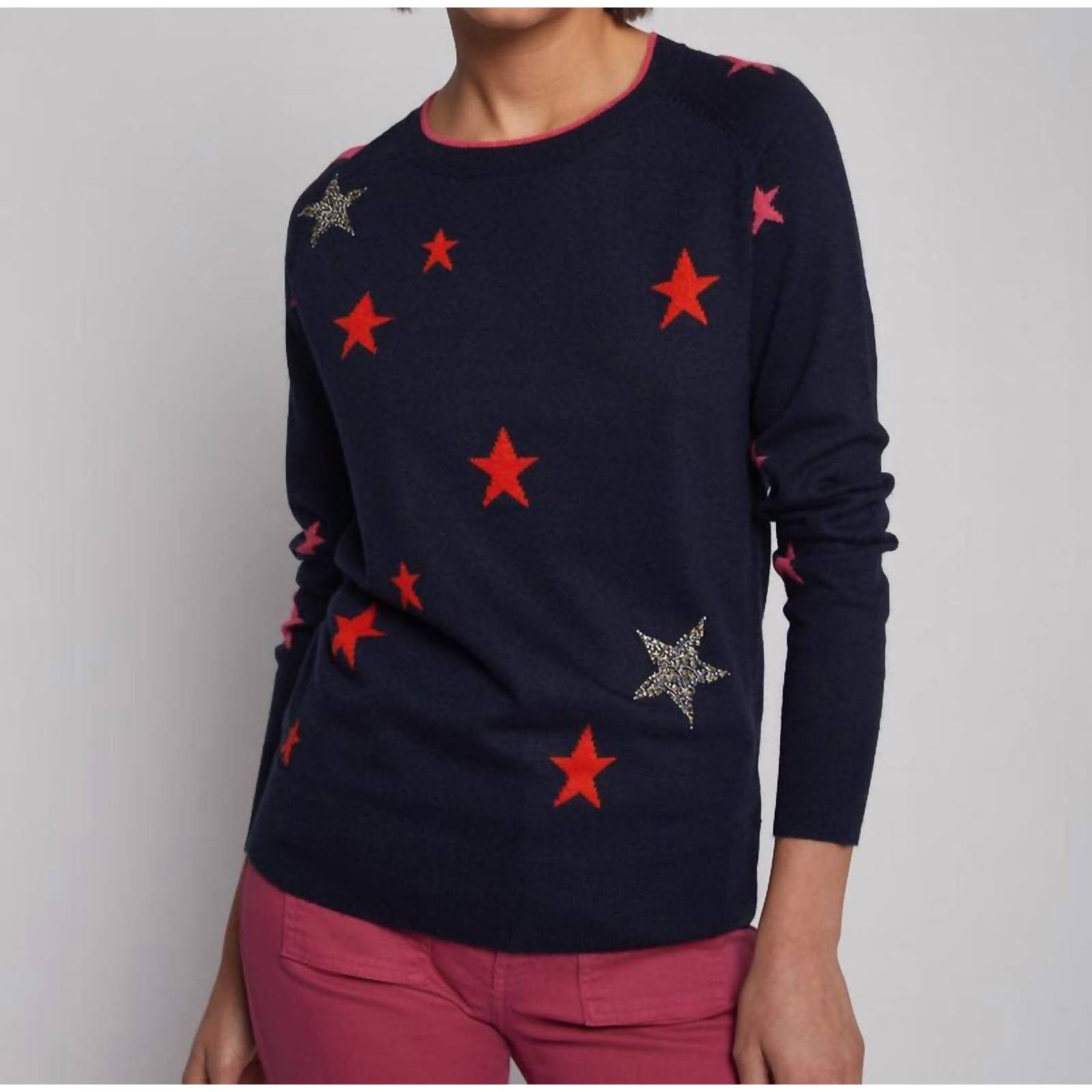Vilagallo VILAGALLO Intarsia Stars Sweater In Navy | Grailed