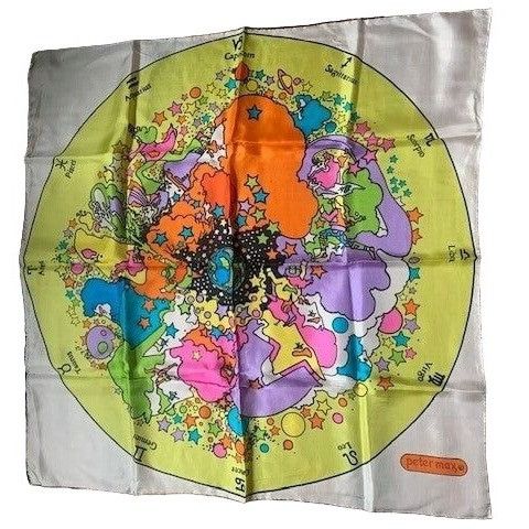 Vintage Vintage Women Peter Max Zodiac silk scarf made in Japan | Grailed