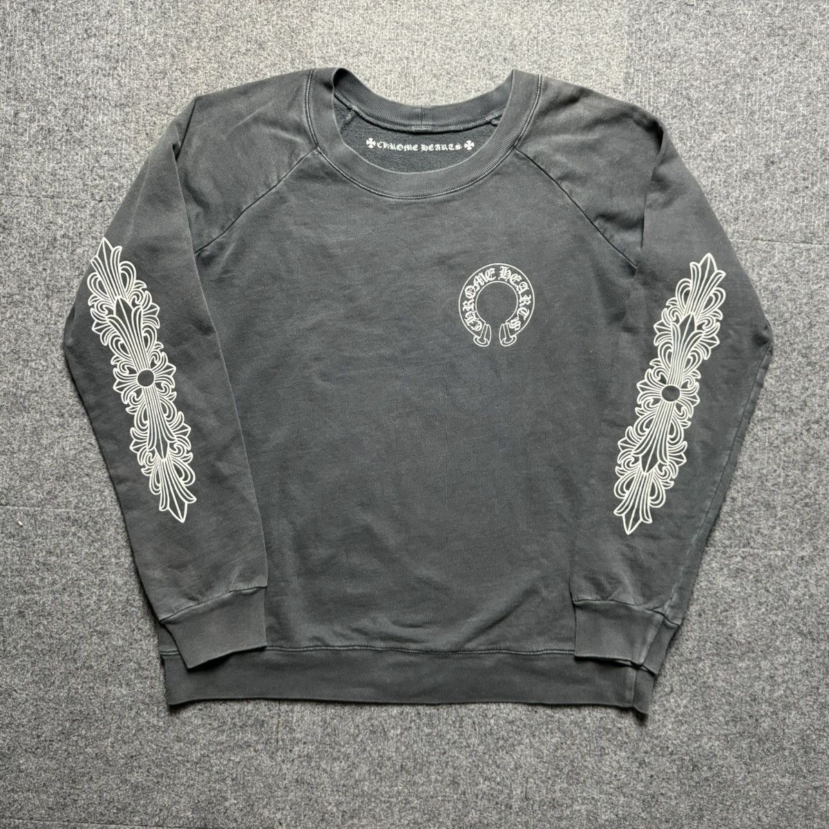 Chrome Hearts Chrome Hearts - Floral Sleeves Ash Gray Sweater | Grailed