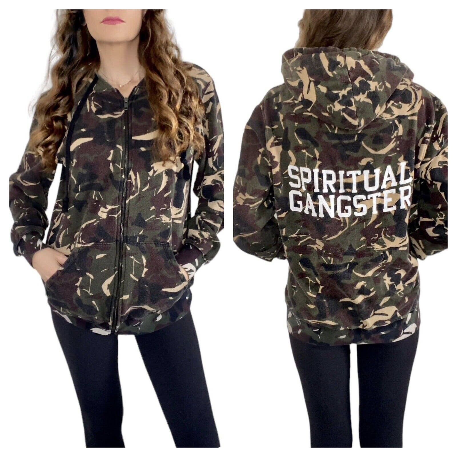 Spiritual Gangster Spiritual Gangster OG Y2K RARE Camo Fleece Hoodie ...