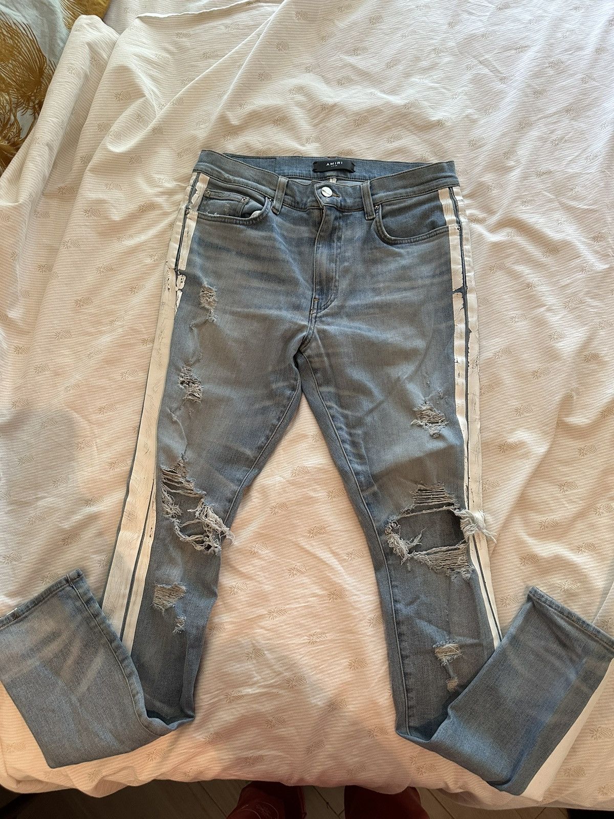 Amiri AMIRI light wash track jeans | Grailed