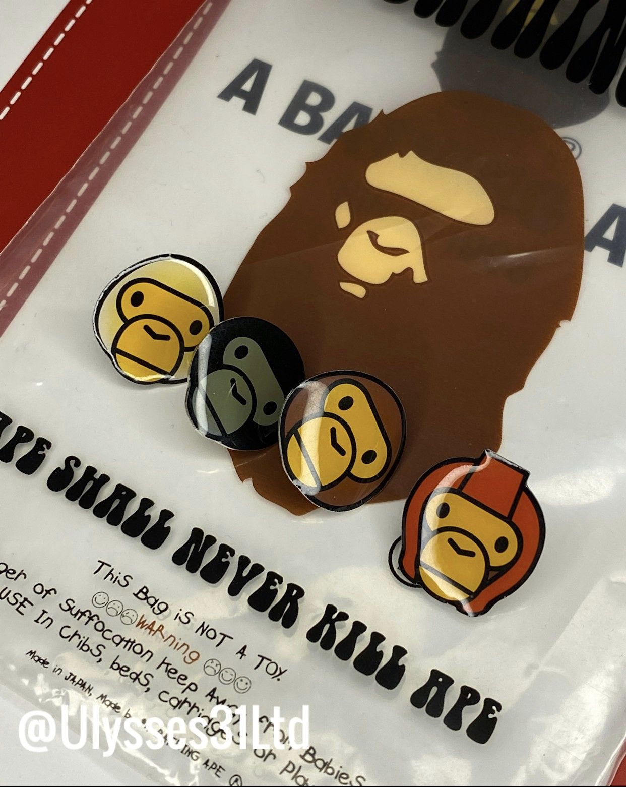 Bape Bape Baby Milo Watch & Pin Bundle | Grailed