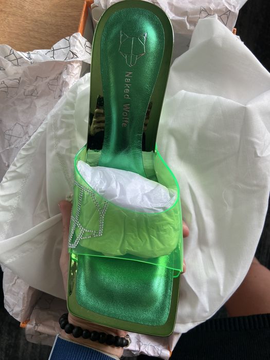 NAKED WOLFE Naked Wolf heels Sunday green metallic | Grailed