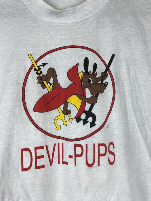 Vintage Rare Single Stitch Devil Pups Graphic Tee T Shit Made in Usa ...