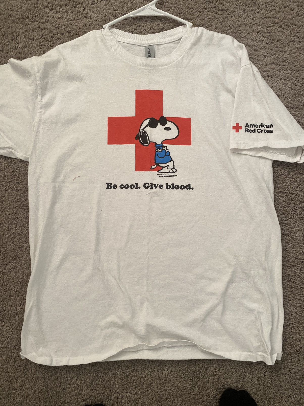 Streetwear American Red Cross snoopy shirt | Grailed