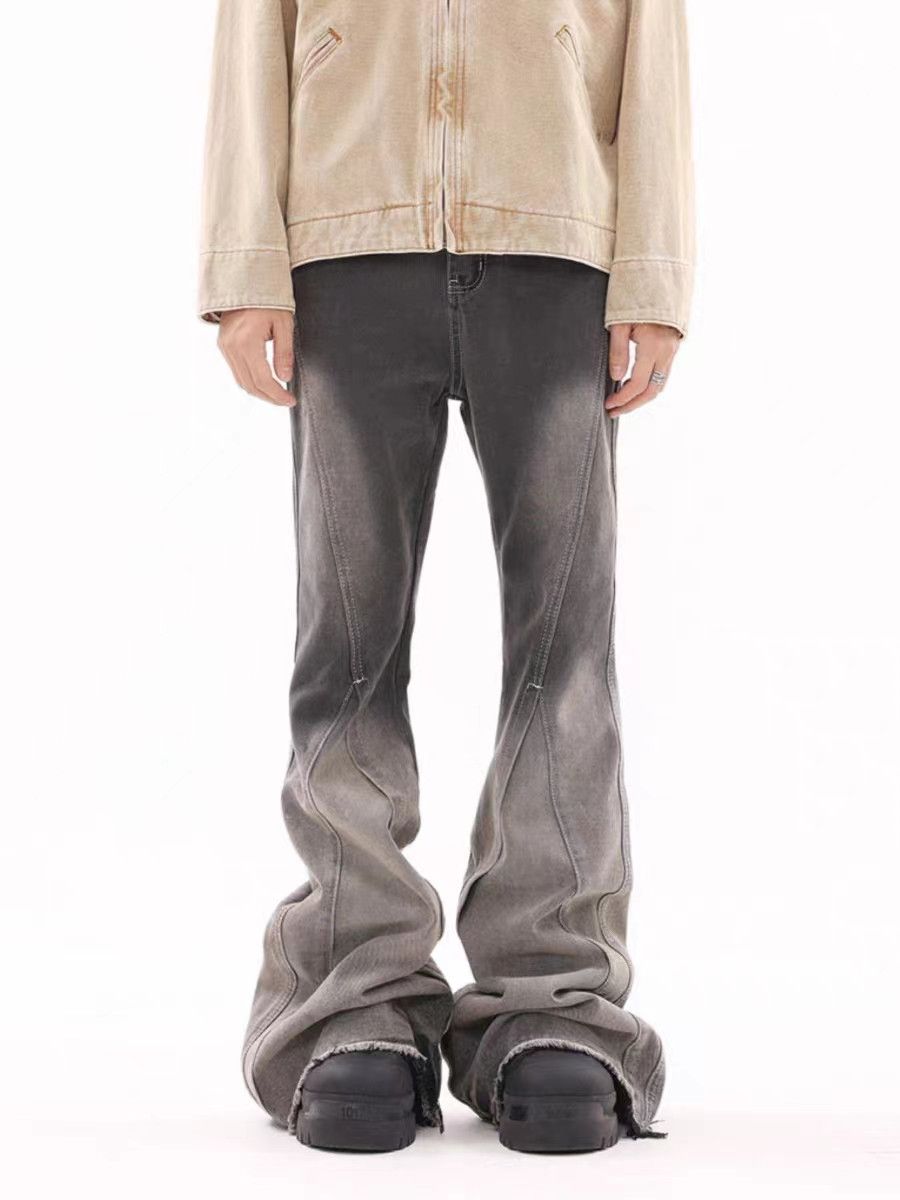 Japanese Brand × Jean × Streetwear Vintage washed gradient raw edge ...
