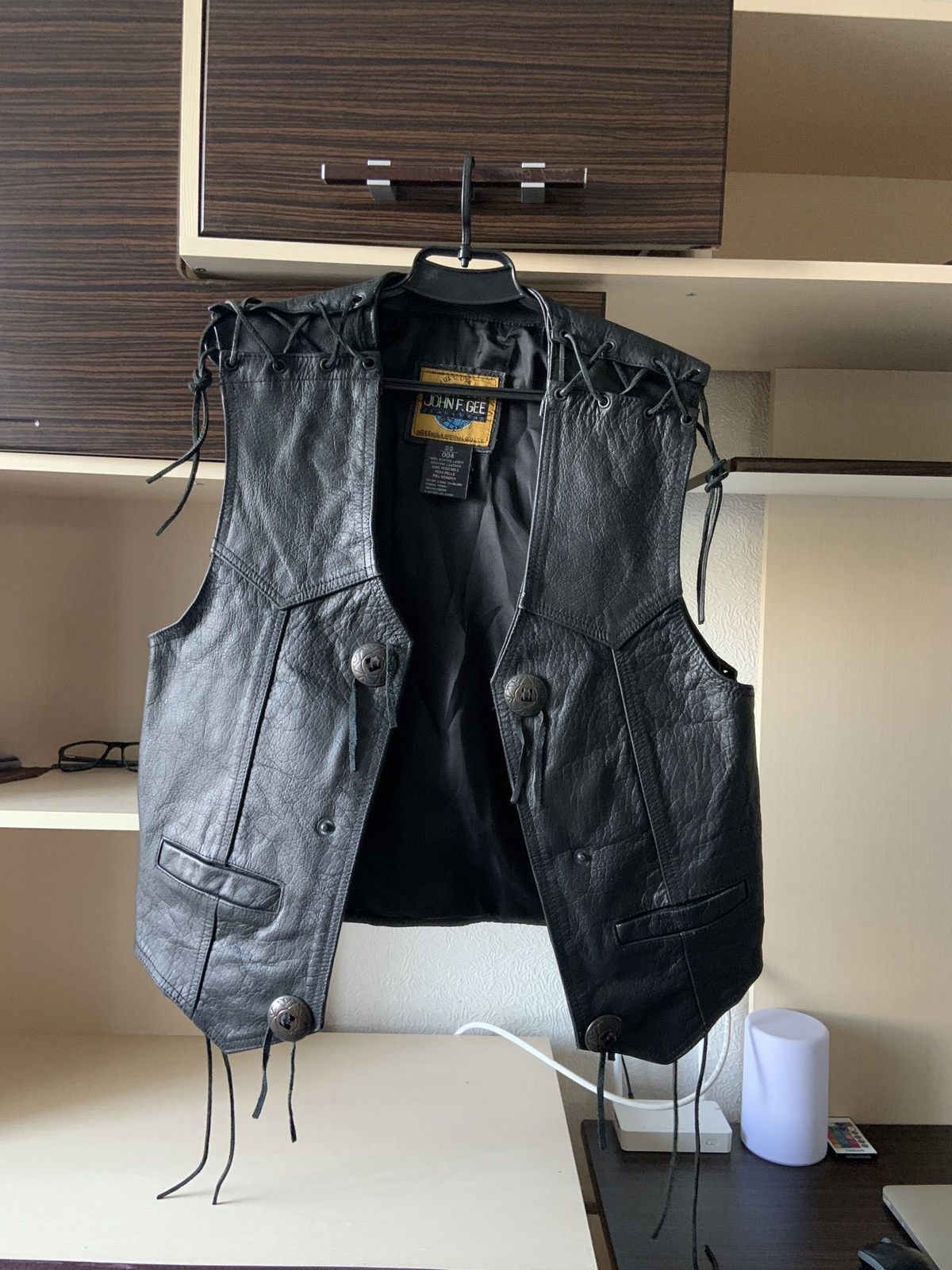Leather × Vintage Vintage John F. Gee 90s Bikers Leather Vest | Grailed