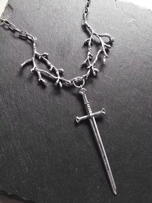 Cuban Link Chain tree branch chain sword pendant necklace | Grailed