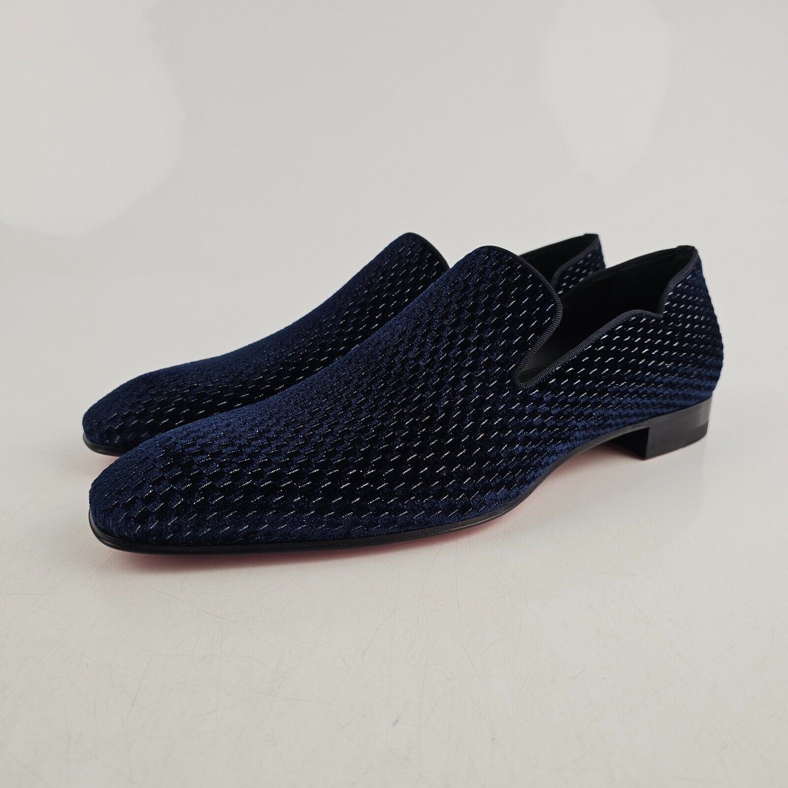 Versace Christian Louboutin Dandy Chick Blue Velvet Loafers New | Grailed