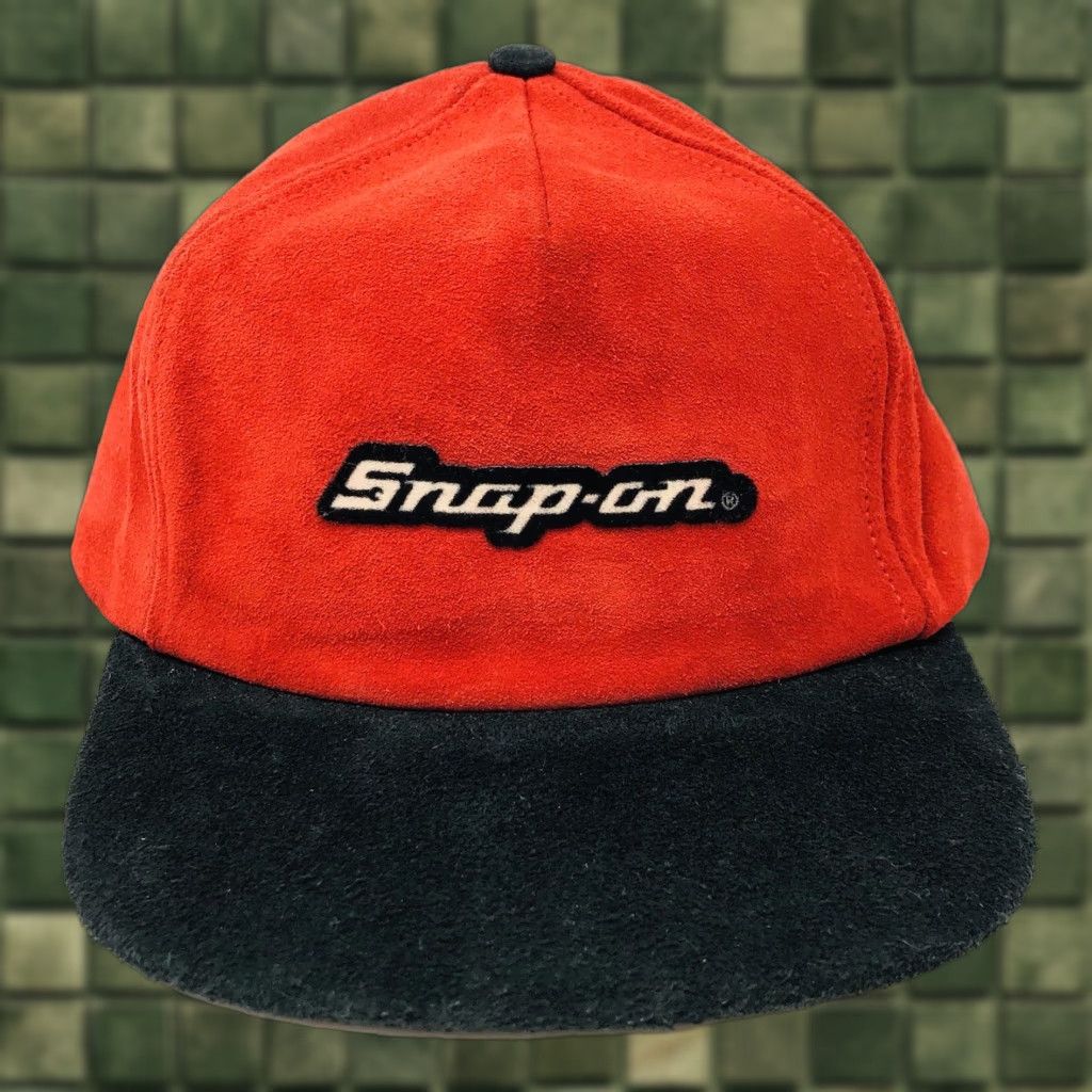 Vintage VINTAGE Snap-on Tools Suede Snapback Hat Cap Made in USA Red ...