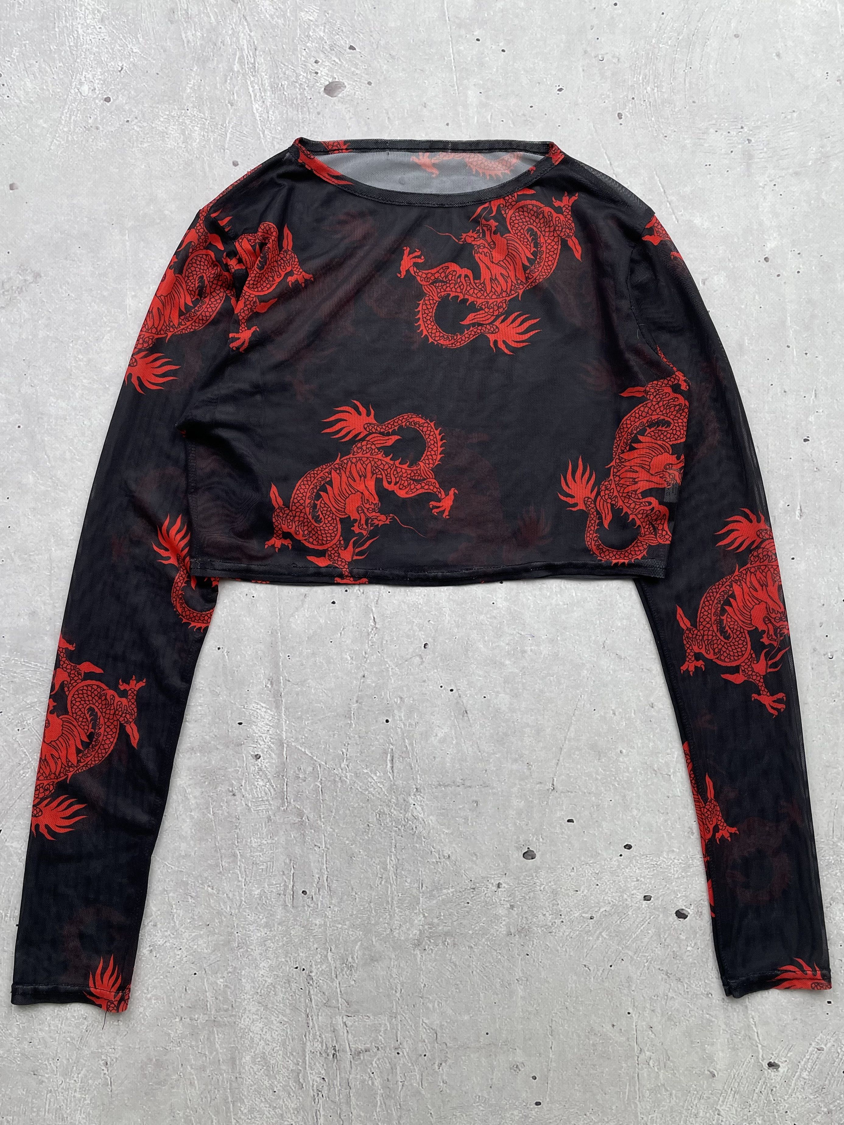 Vintage Vintage Mesh Cropped Dragon Long Sleeve | Grailed