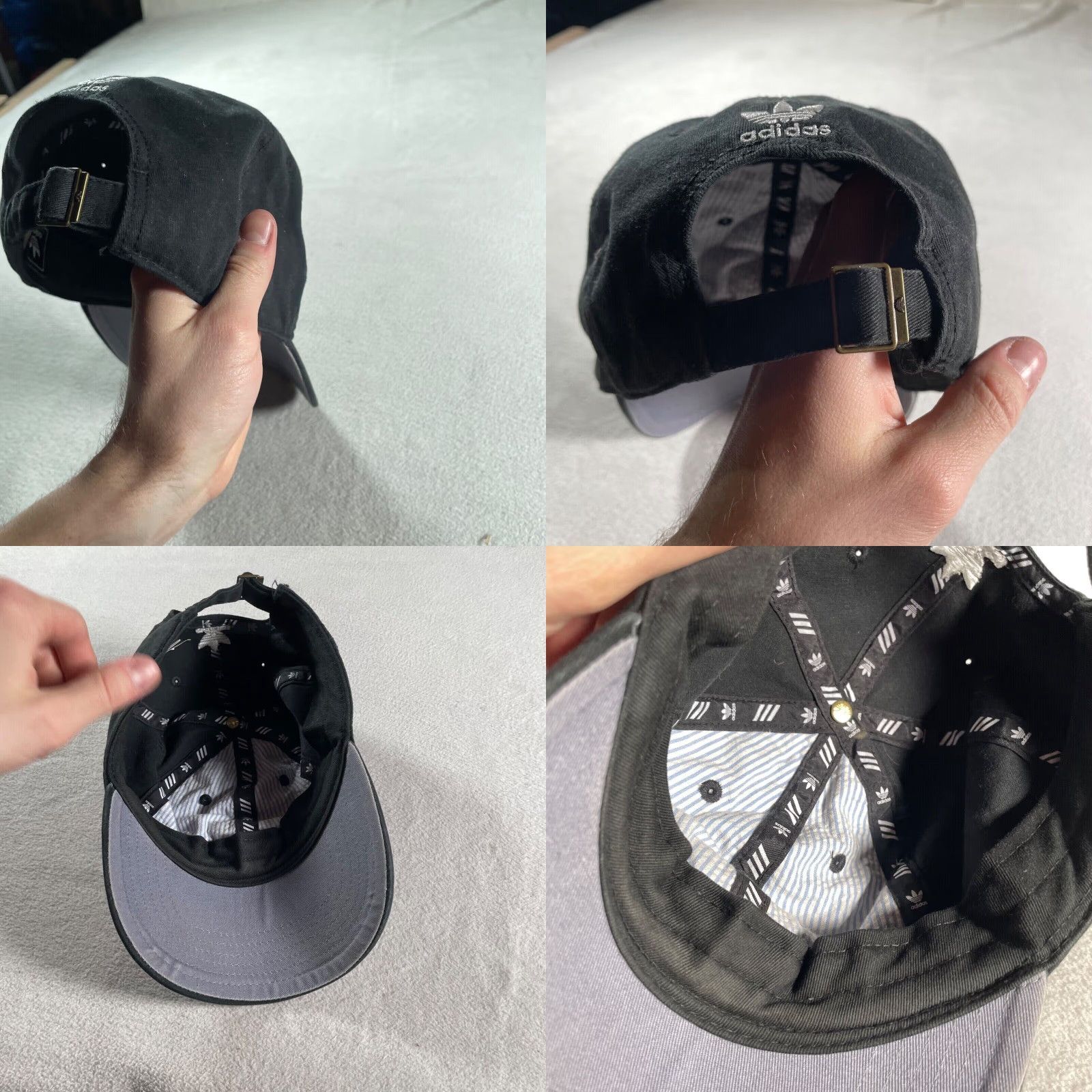 Adidas Authentic Mens Black Strapback Baseball Cap with Adjustable Rear ...