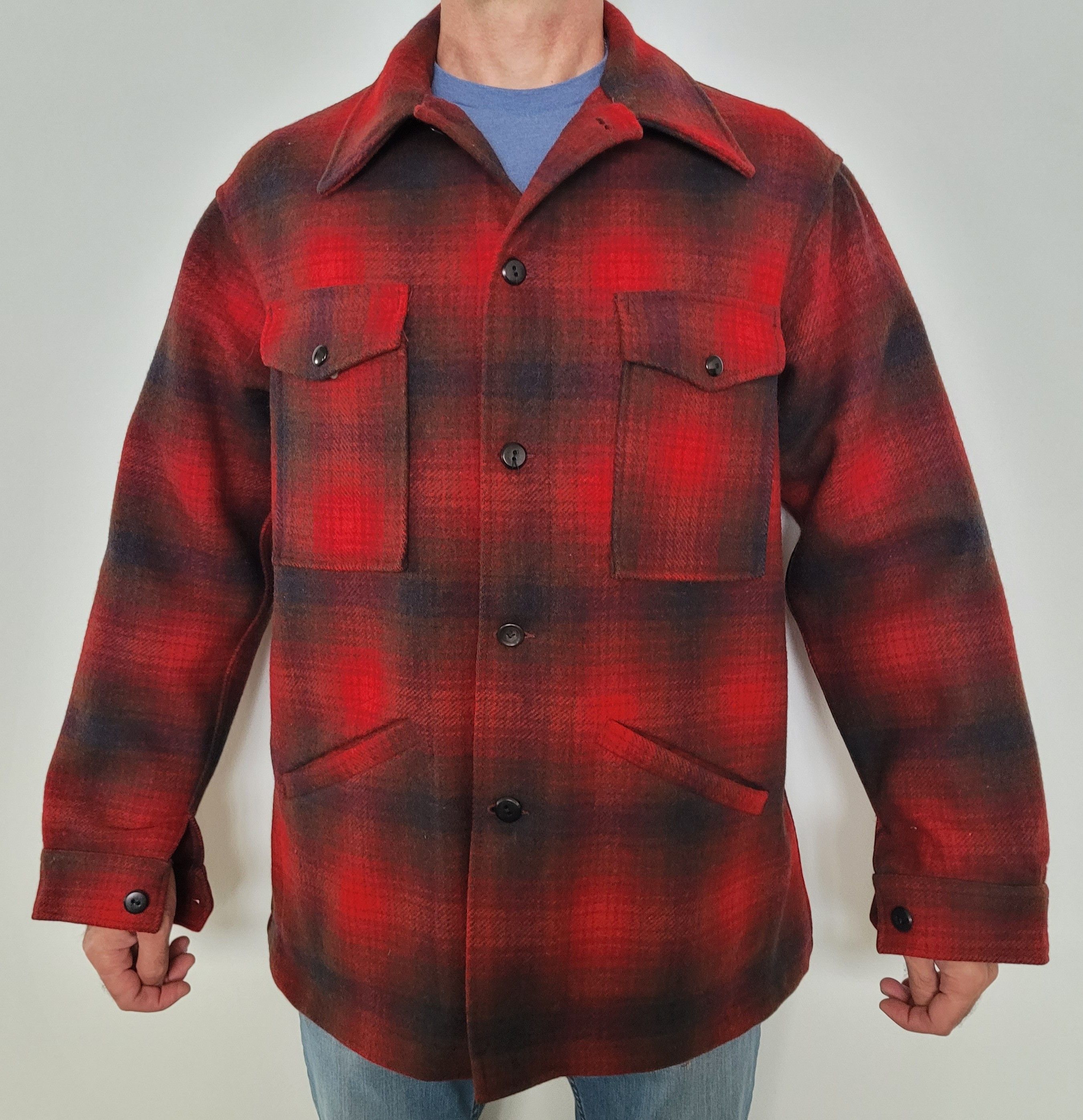 Pendleton Pendleton Wool Plaid Hunting Jacket Red Black Vtg 60s/70s ...
