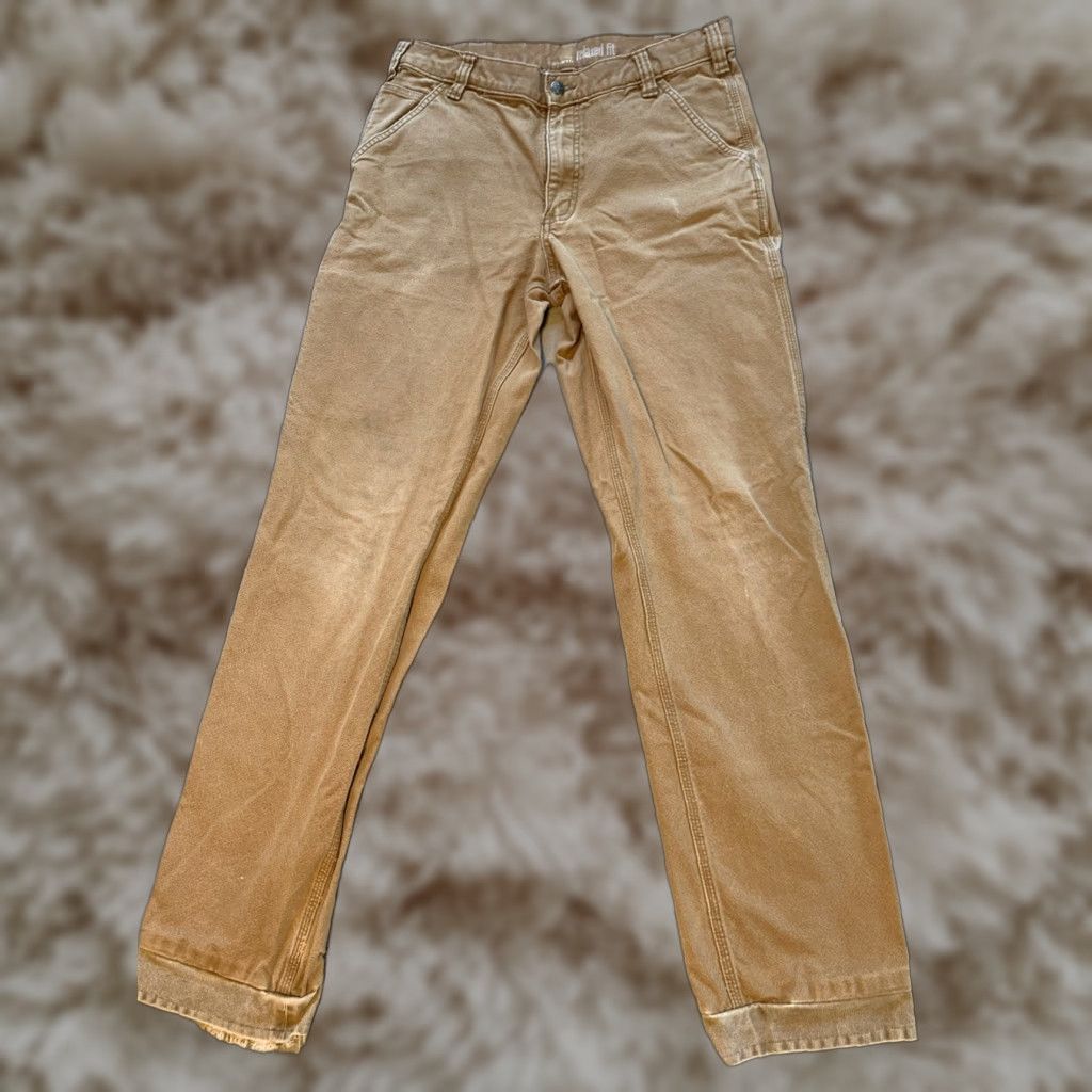 Carhartt Carhartt Pants Mens 32x33 Relaxed Fit Workwear Canvas Brown ...