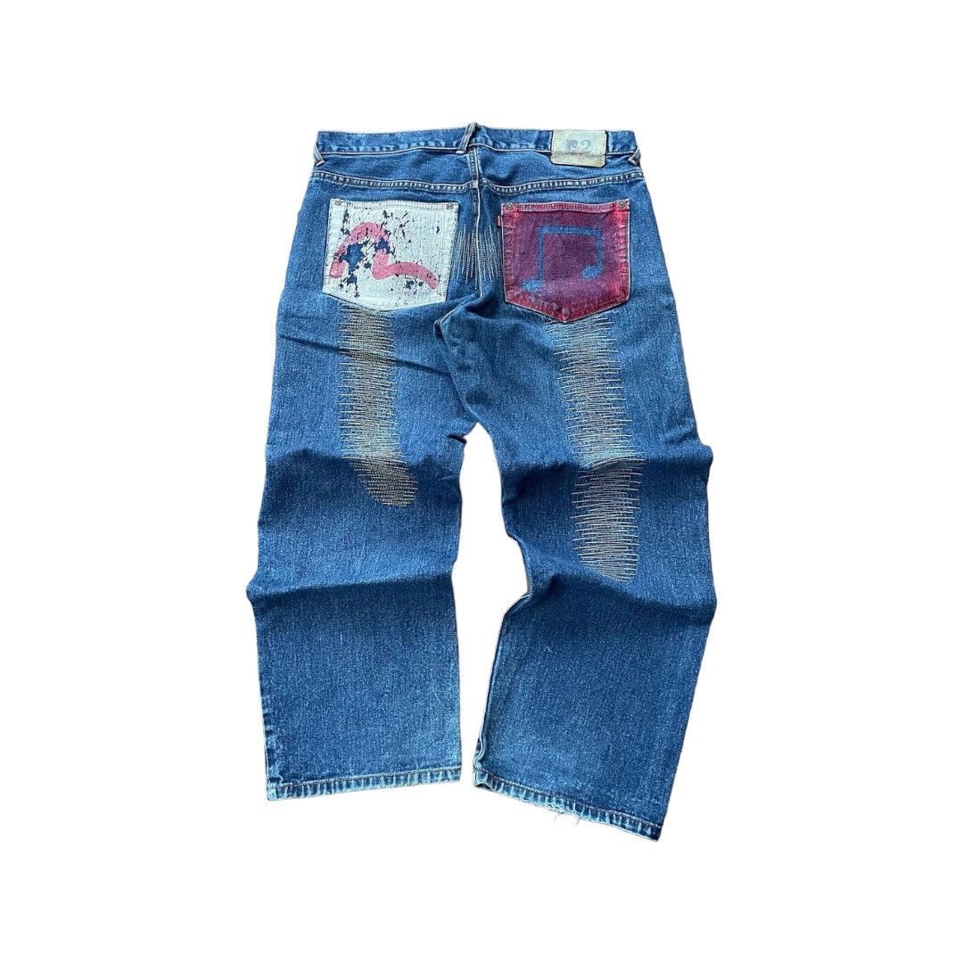 Evisu × Vintage Baggy Music Note Stitched Denim | Grailed