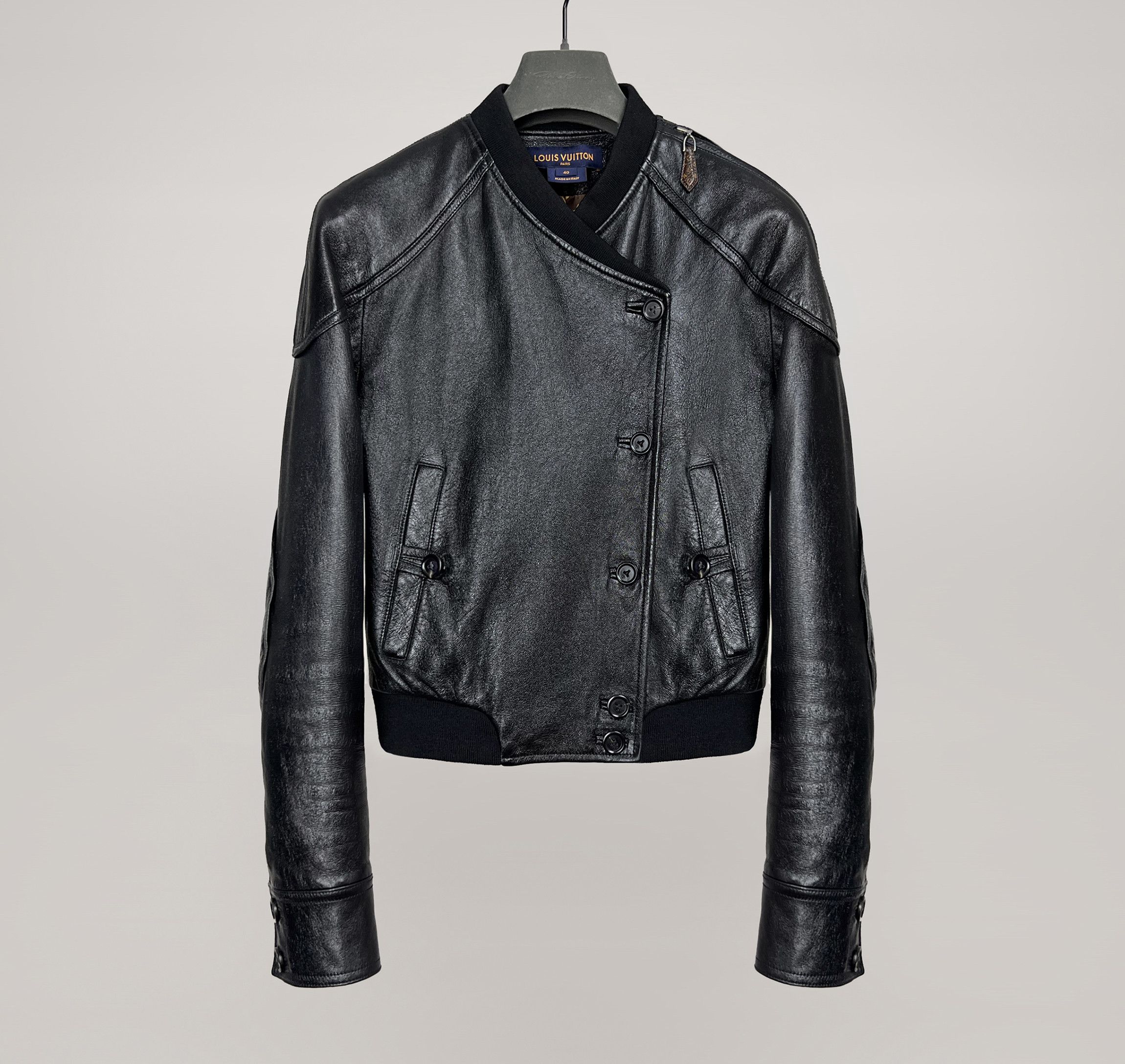 Louis Vuitton PATENT LAMB LEATHER MONOGRAM BOMBER JACKET, RUNWAY, LOGO ...