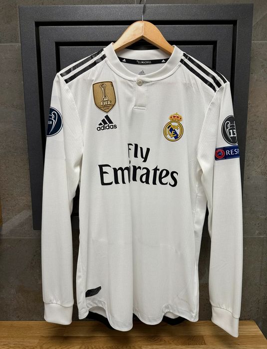 Adidas Real Madrid 2018-2019 home longsleeve Ramos authentic kit | Grailed