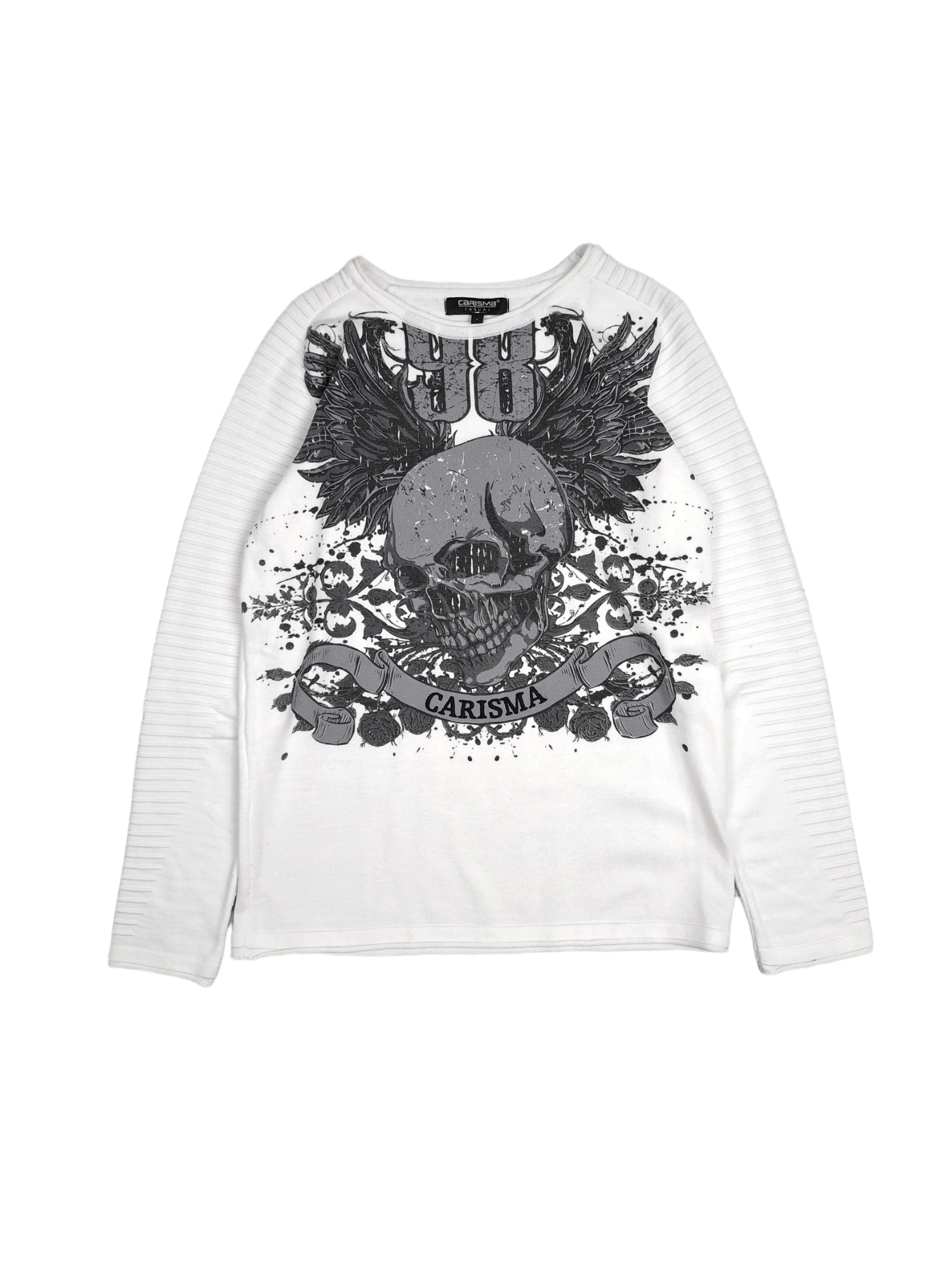 Vintage 💎 Y2K Affliction Style Skull White Tribal Long Sleeve | Grailed