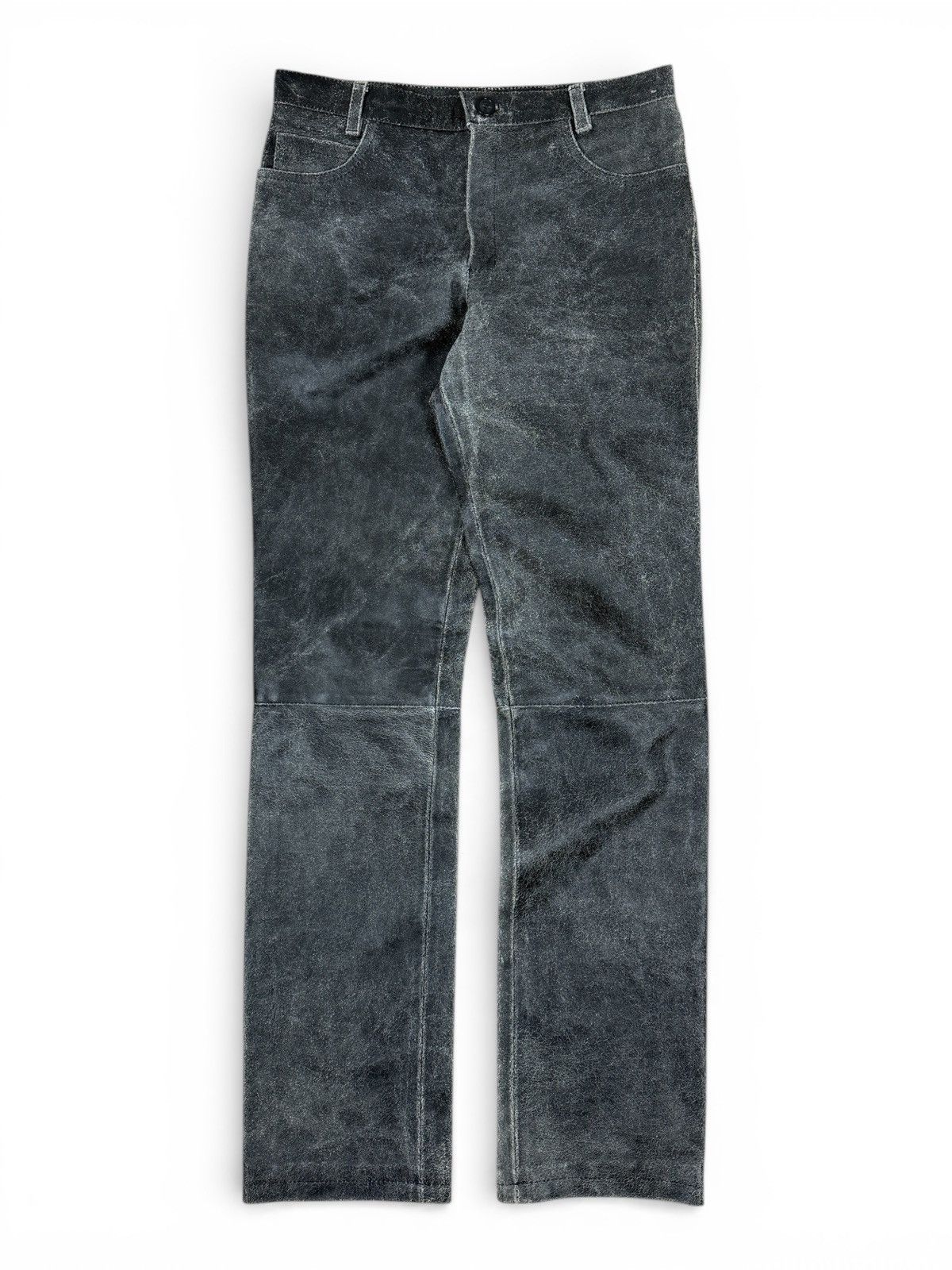 Raf Simons Raf Simons AW02 Virginia Creeper Cracked Leather Pants | Grailed