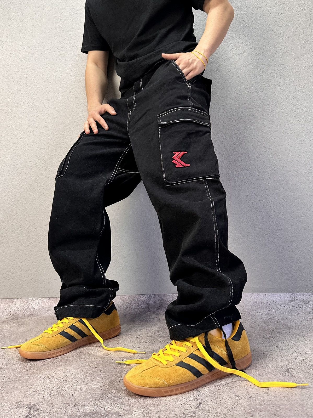 Vintage Vintage Karl Kani rap denim jeans big logo y2k baggy | Grailed