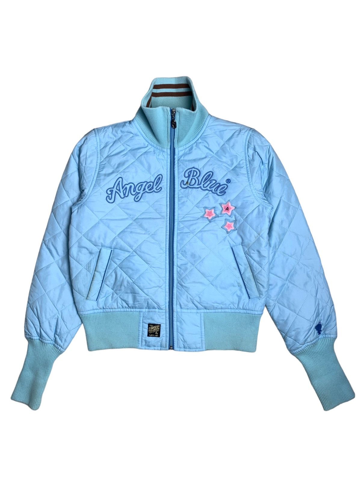 Angel Blue × Japanese Brand ANGEL BLUE CUTE GIRL ZIP PUFF SUPER LABEL ...