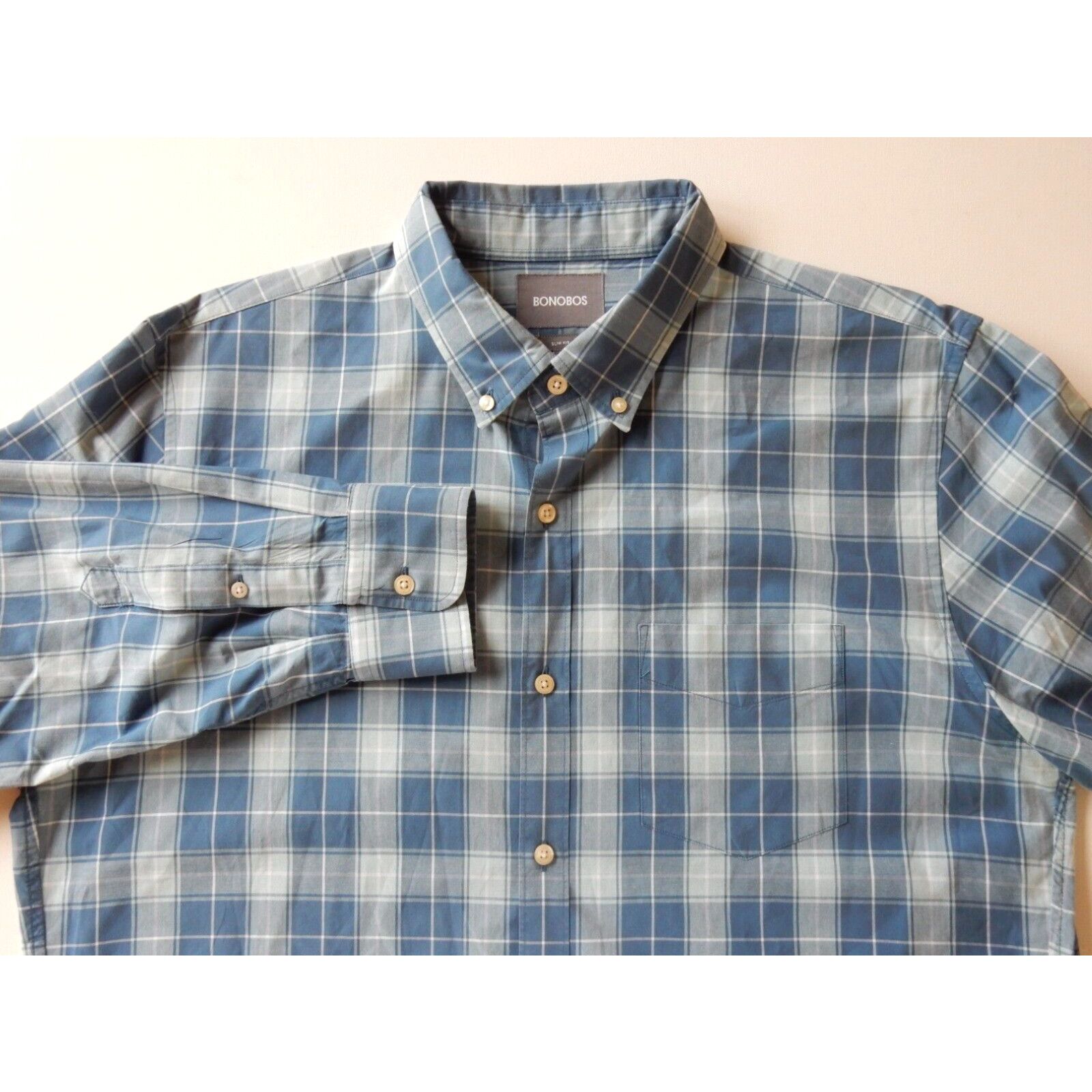 Bonobos Bonobos Men's Long Sleeve Button-Front Shirt Size XL Slim Fit ...