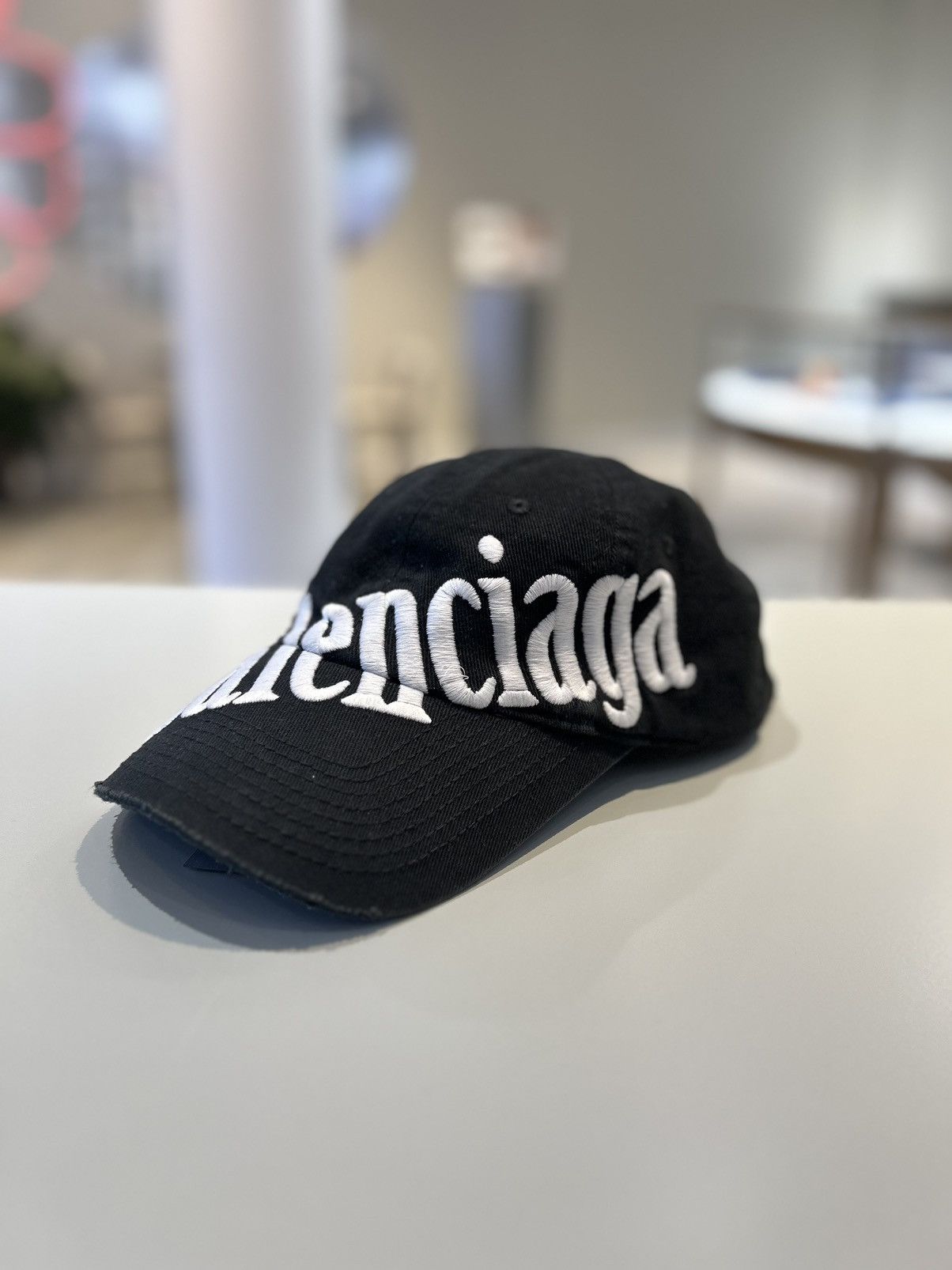 Balenciaga Balenciaga Embroidered Big Logo Cross Panel Small Ruined Hat ...