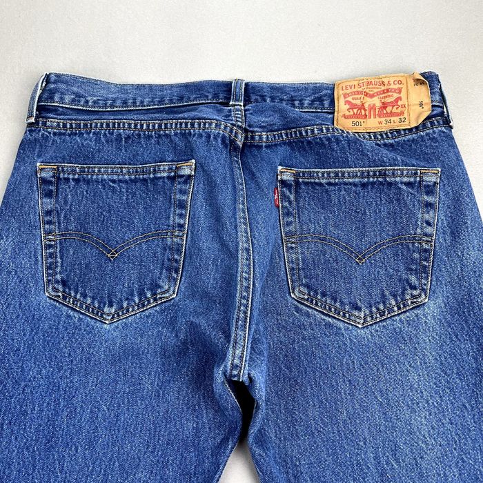 Levi's Levis 501 Jeans Mens 34x32 Blue Denim Original Straight Fit ...