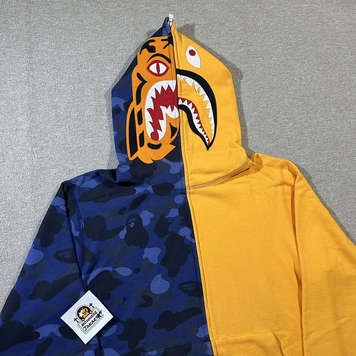 Bape Color Camo Tiger Shark Full Zip Hoodie | Grailed