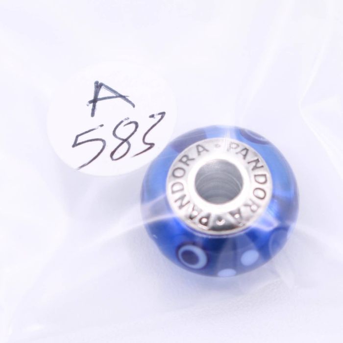 pandora Authentic Pandora Blue Bubbles Glass Murano Charm | Grailed
