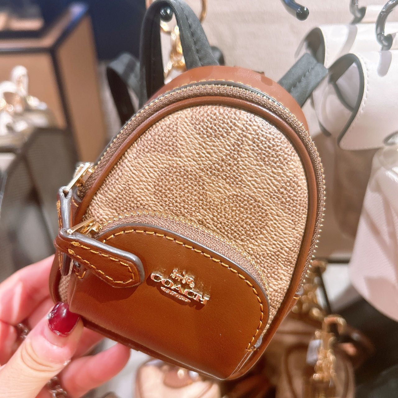 Coach Mini Court Backpack Bag Charm In Signature Canvas CX066 | Grailed