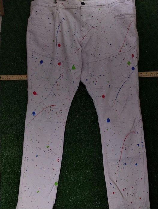 Designer FWRD Denim Mens White Jeans Paint Splatter sz 44 a6 | Grailed