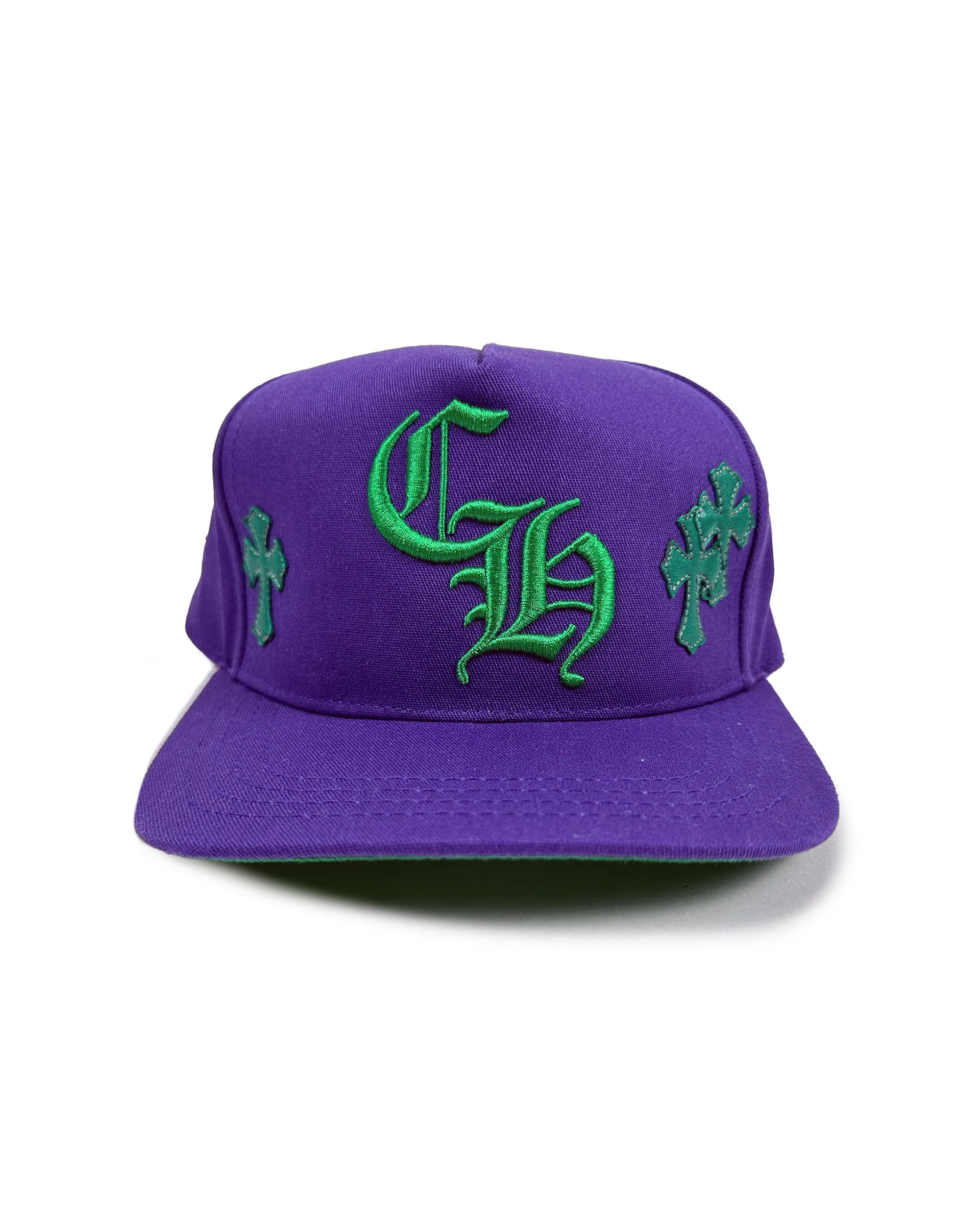 Chrome Hearts CHROME HEARTS CH PURPLE/GREEN CROSS PATCH HAT | Grailed