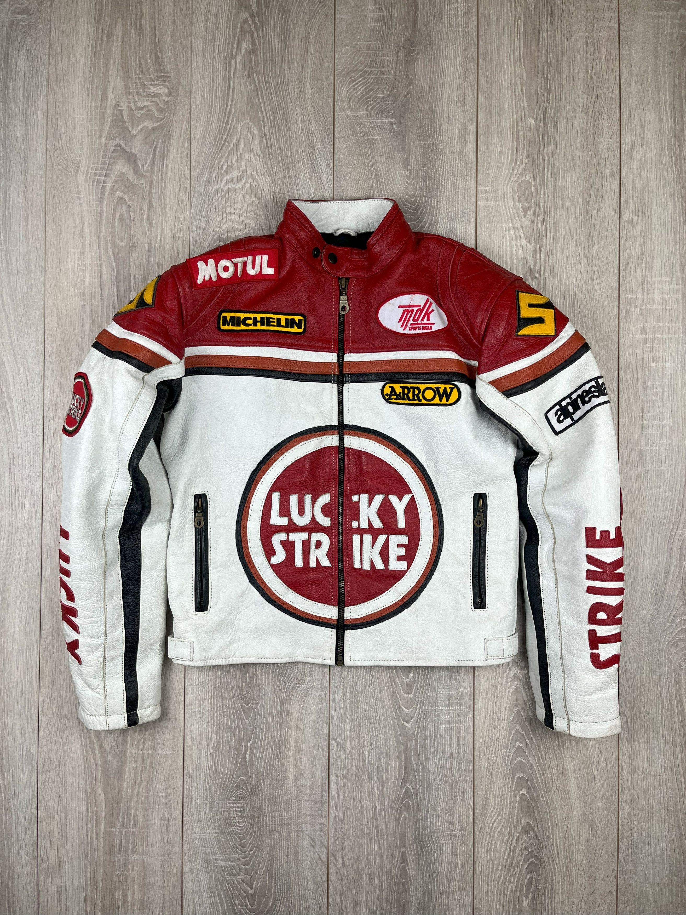 Leather Jacket × Racing × Vintage Vintage Lucky Strike By MDK Racing ...