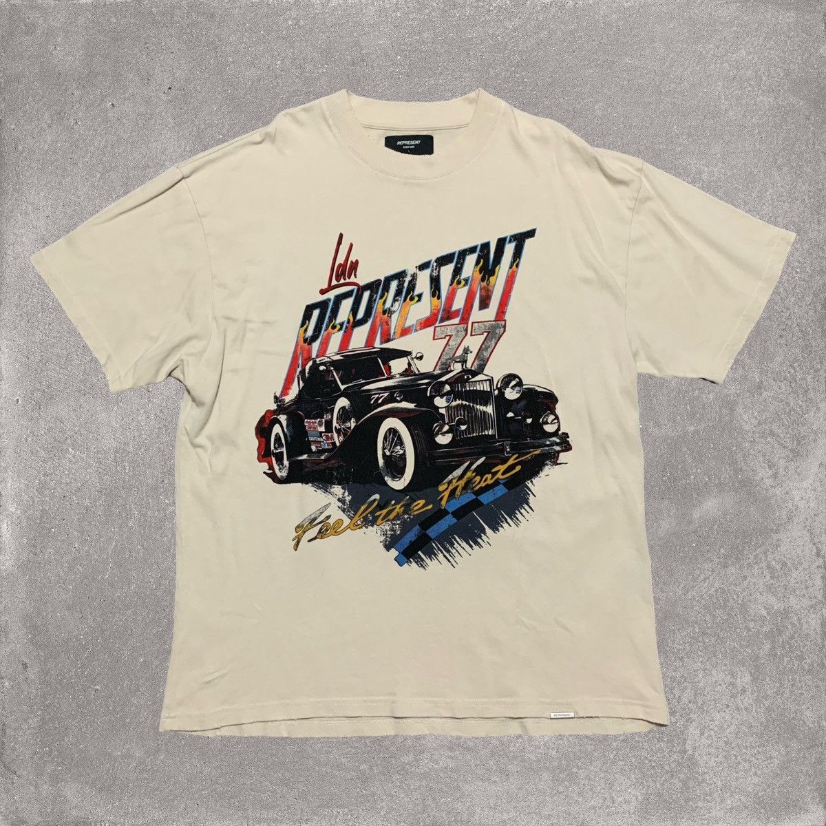 Represent Clo. Represent Large Feel The Heat Vintage White Tee | Grailed