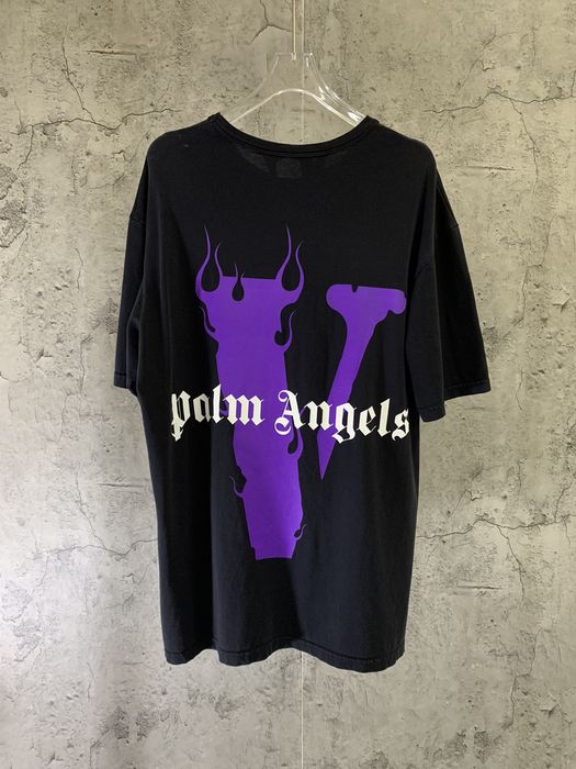 Vlone Vlone Palm Angels T-Shirt Black/Purple | Grailed