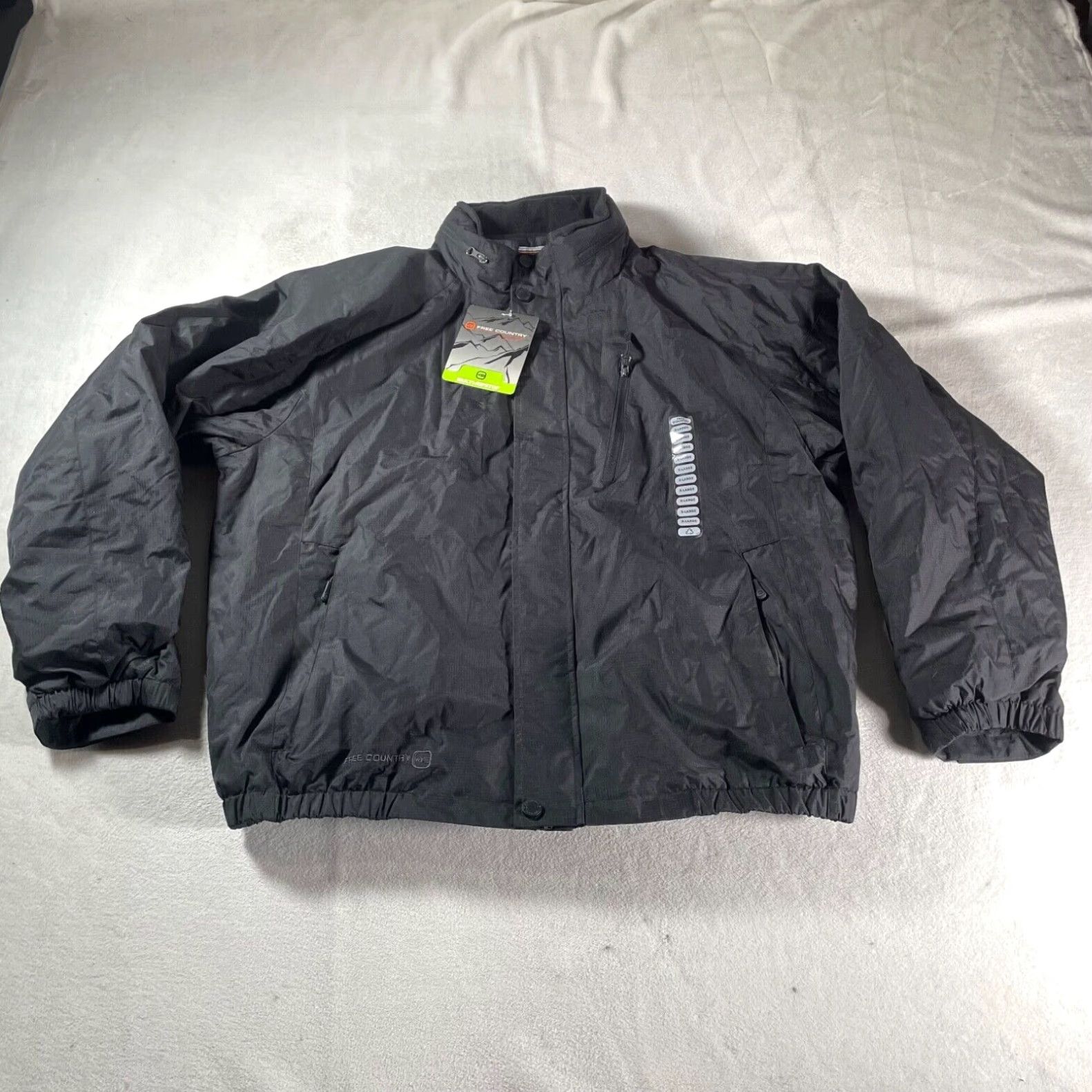 Free Country Free Country Jacket Mens Extra Large Black Hooded Fleece ...