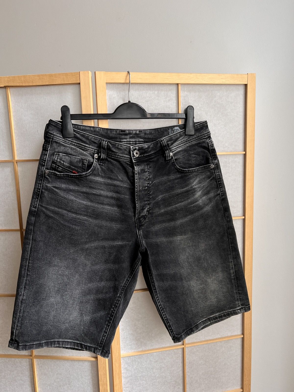 Diesel × Streetwear × Vintage Diesel black washed denim jeans shorts ...