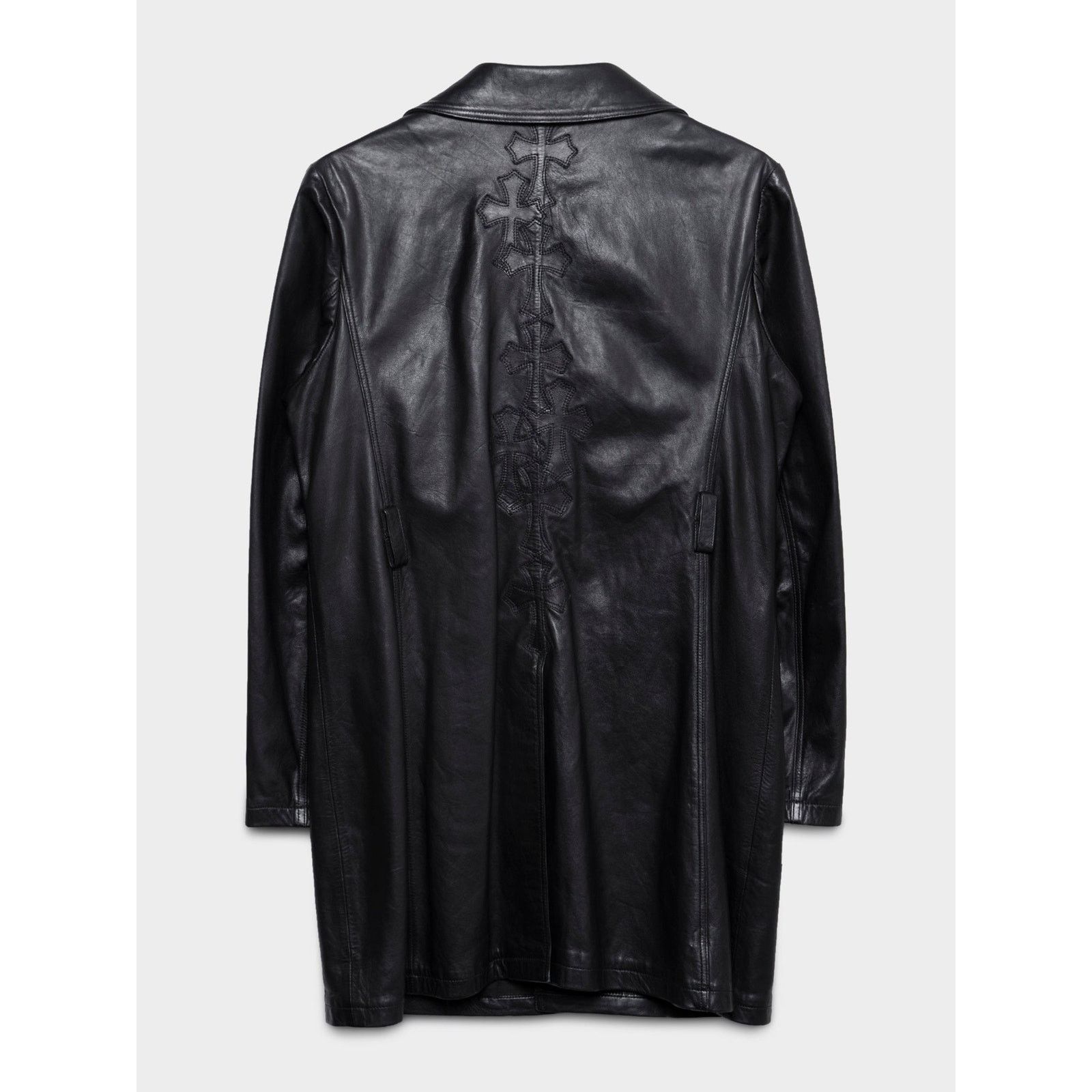 Chrome Hearts Leather Cross Patch Duster Coat | Grailed