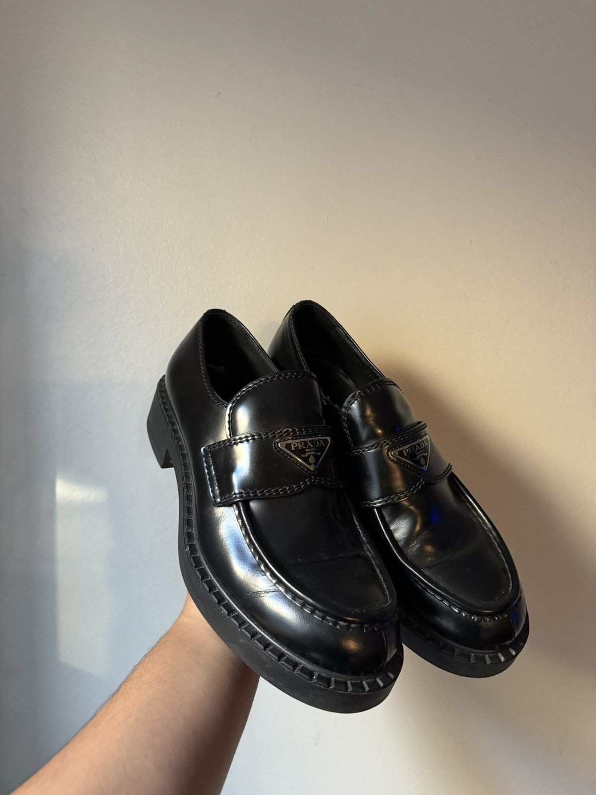 Prada Prada Chocolate brushed leather loafers | Grailed