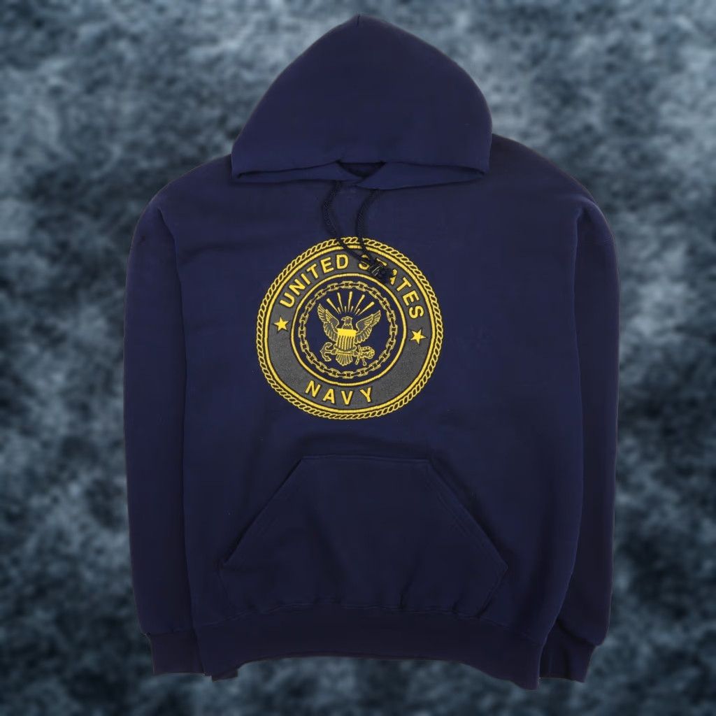 Soffe VINTAGE Soffe US Navy USN Crest Hoodie Sweatshirt Adult XL Blue ...