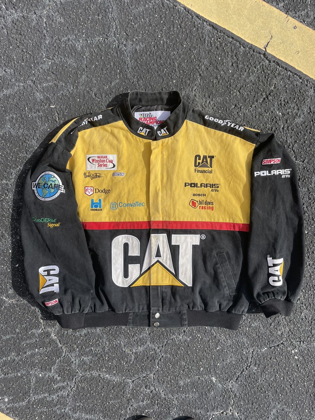 NASCAR × Vintage Vintage 90’s Nascar Cat Varsity/Jacket | Grailed