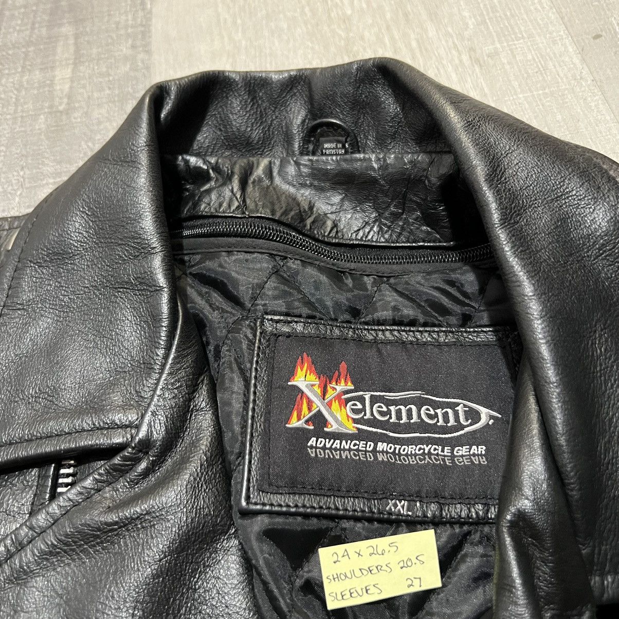 Xelement Xelement Black Leather Heavy Biker Motorcycle Riding Jacket | Grailed