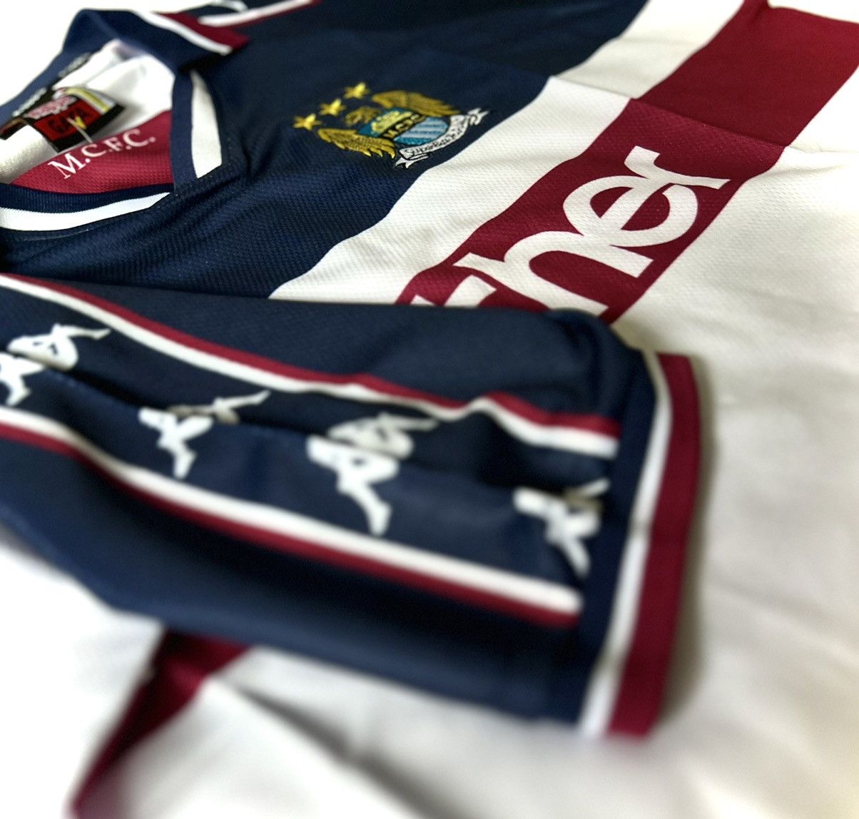 Kappa × Vintage RETRO MAN CITY 1997-98 AWAY KIT | Grailed
