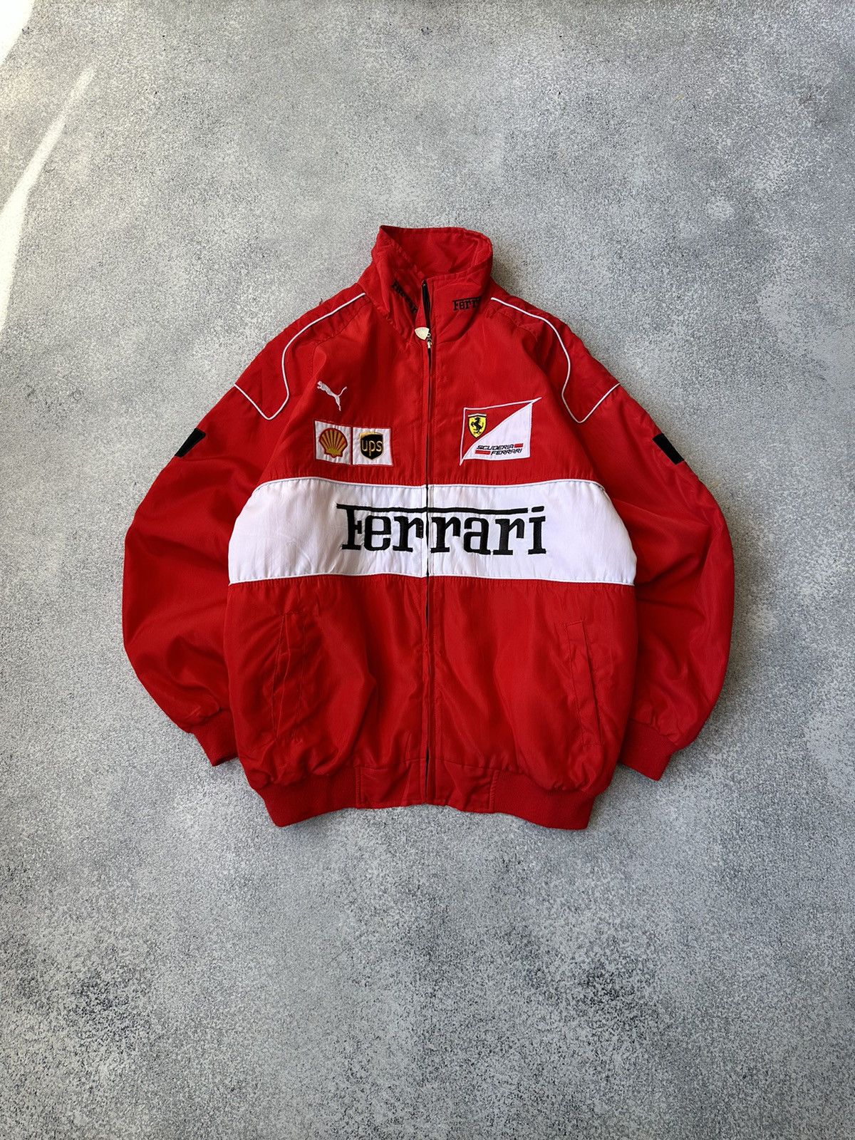 Vintage VTG Scuderia Ferrari Formula Uno Racing Puma Shell Jacket | Grailed