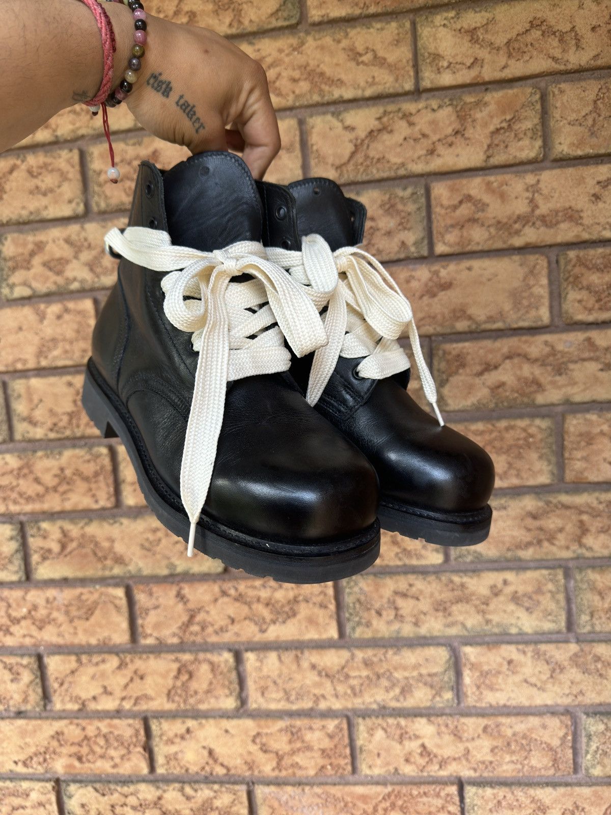 Avant Garde × Military × Streetwear 1980s Vintage Leather Combat Ankle ...