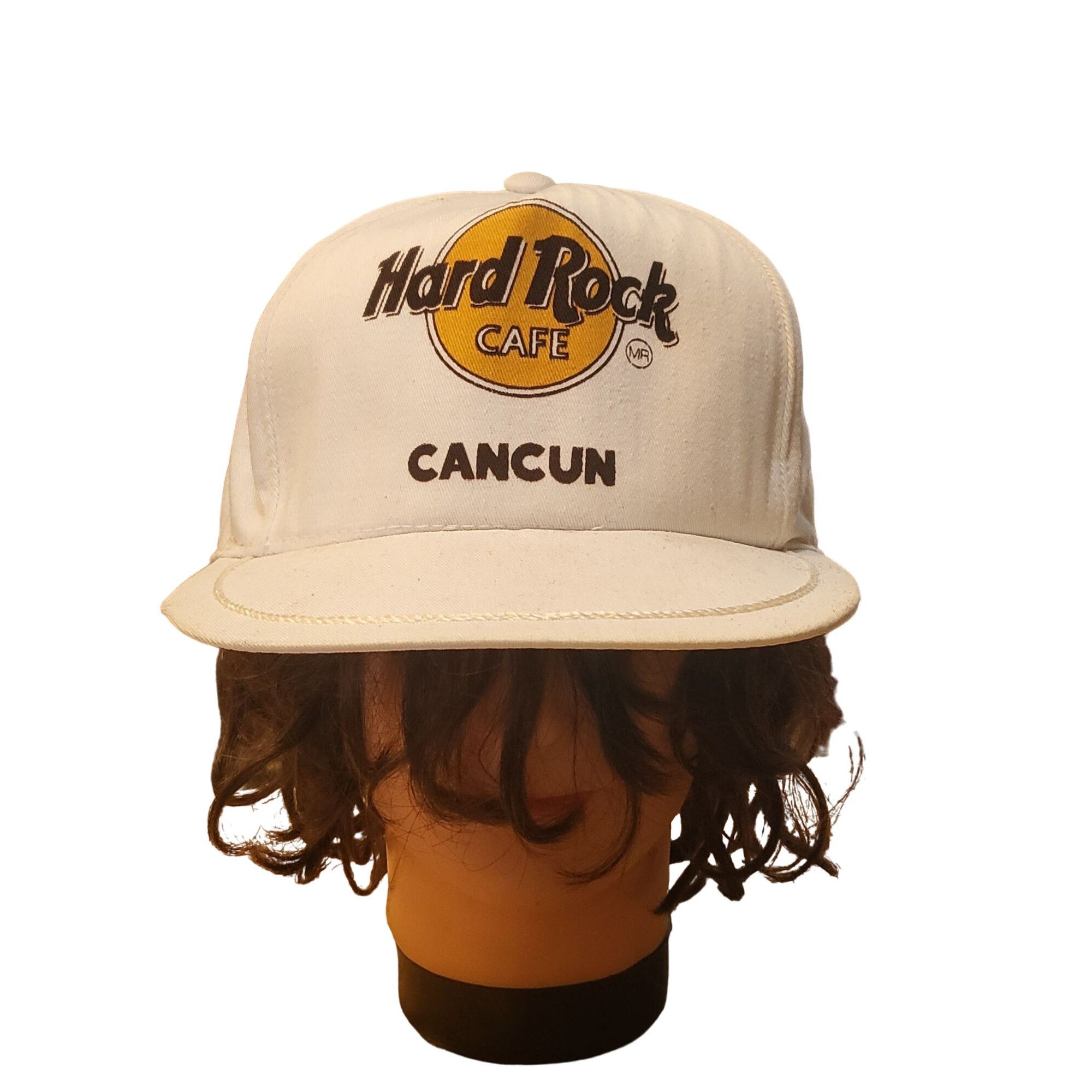 Hard Rock Cafe Vintage Hard Rock Cafe Cancun Snapback Hat White Big ...
