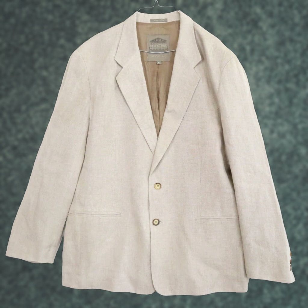 Vintage Structure Blazer Mens XL Le Collezioni Linen 2-Button Sports ...