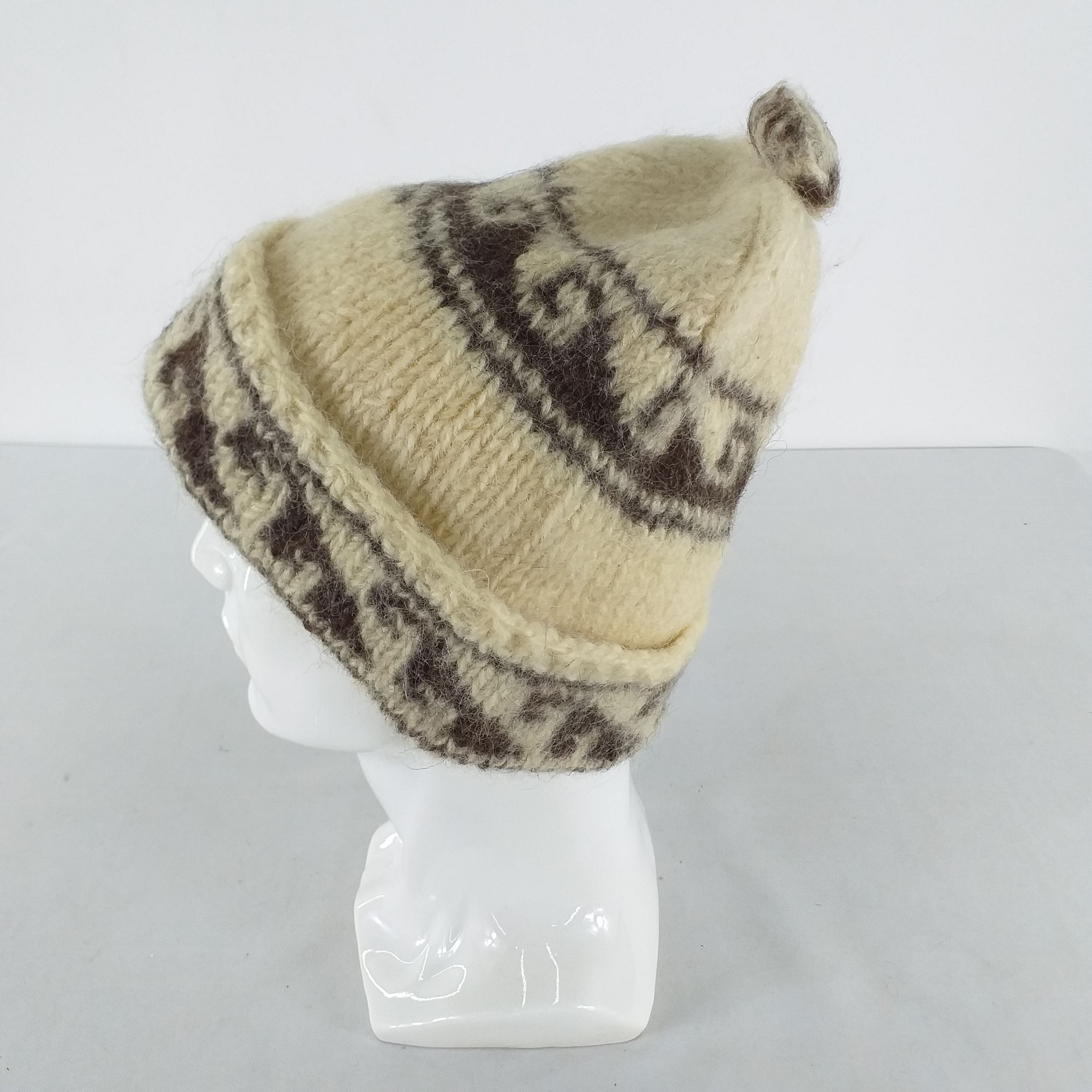 Vintage Wave Pattern Snow Cap Hat Beanie -BN436 | Grailed